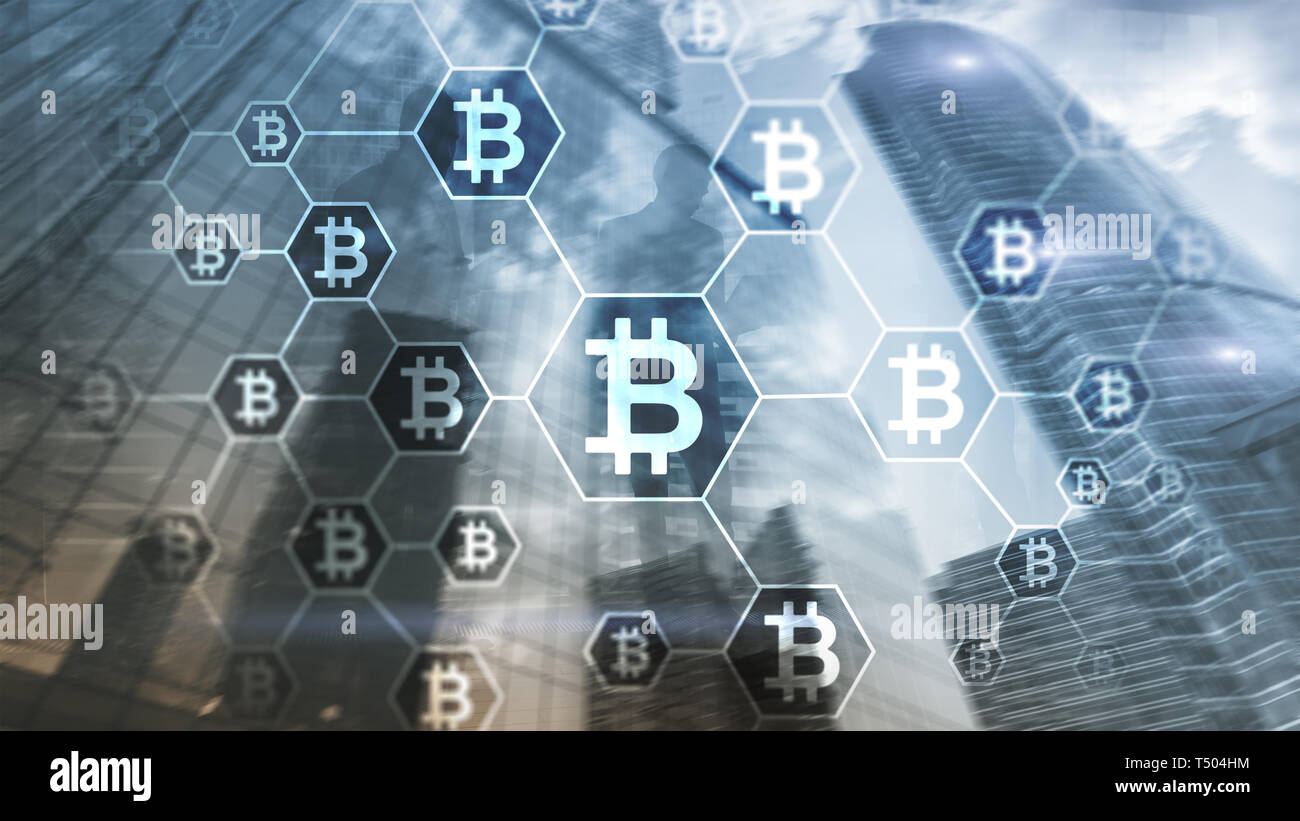 Bitcoin, Blockchain concept on server room background Stock Photo - Alamy