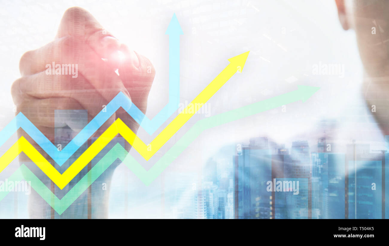Financial growth arrows graph. Investment and trading concept Stock ...
