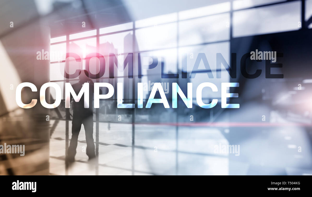 Compliance diagram with icons. Business concept on abstract background ...