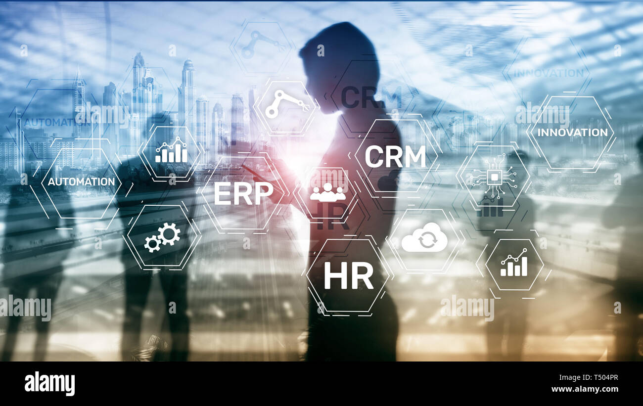 ERP, Business innovation concept on blurred background Stock Photo - Alamy