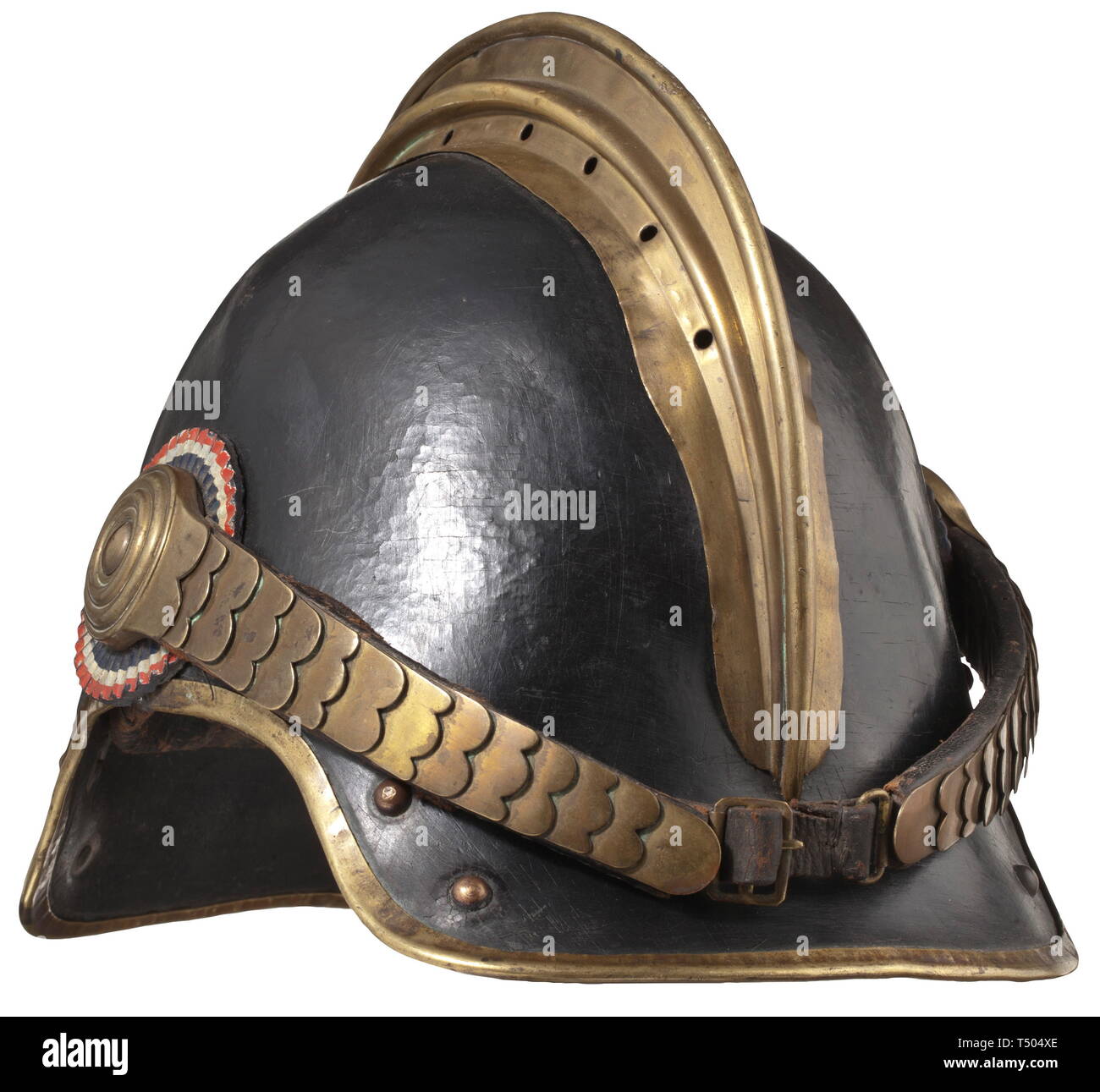 A "Detaille" experimental helmet of the infantry M 13. Pressed leather ...