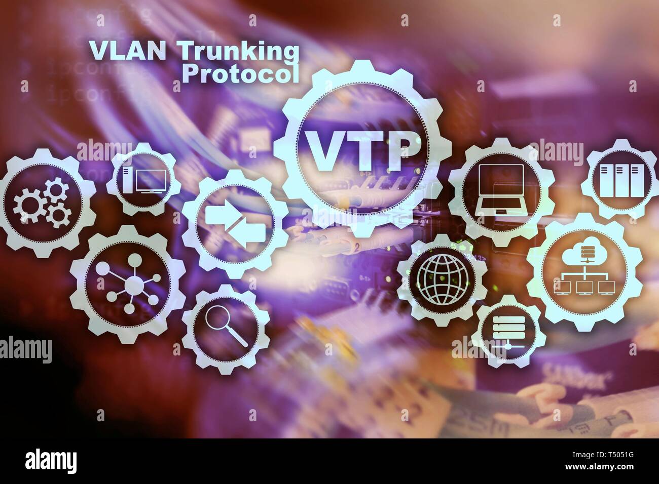 VLAN Trunking Protocol. Virtual Local Area Network. VTP Stock Photo - Alamy