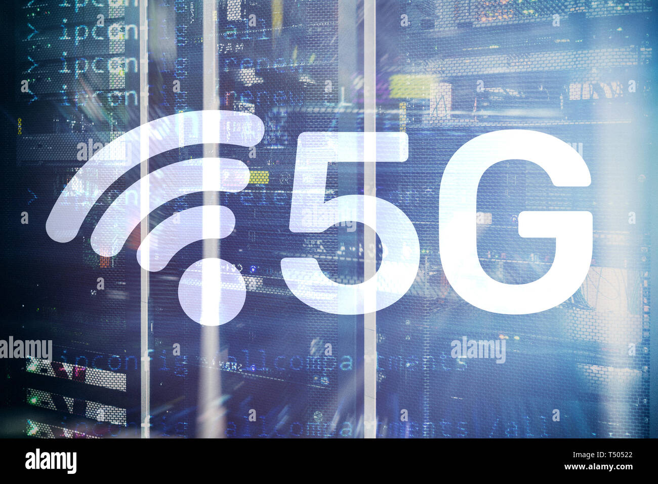 5G Network, 5G internet Connection Concept in digital background. Smart ...