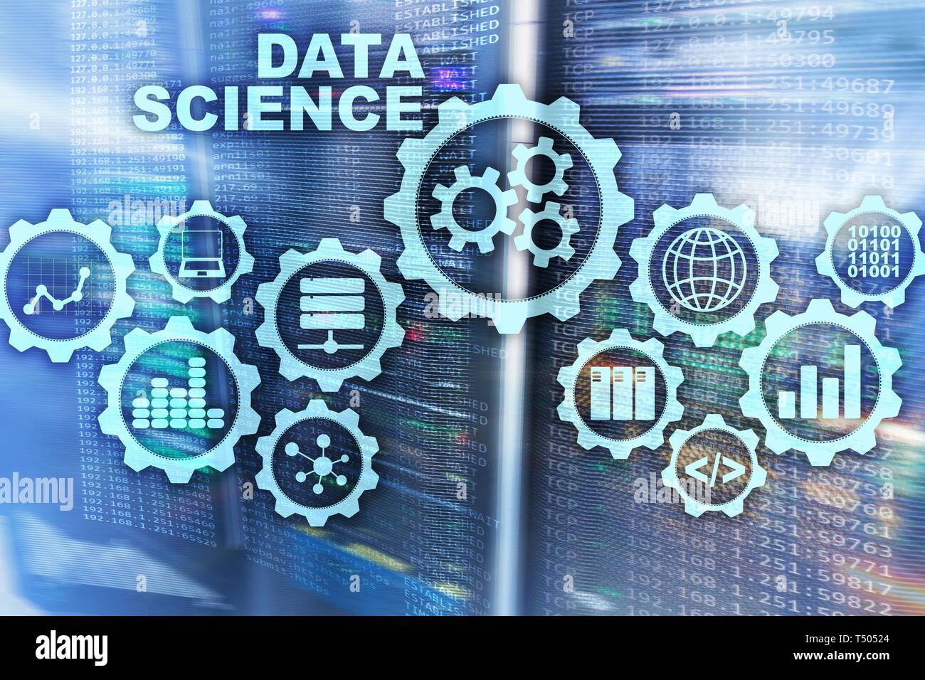 Data Science Artificial Intelligence Concept. Futuristic Supercomputer background Stock Photo ...