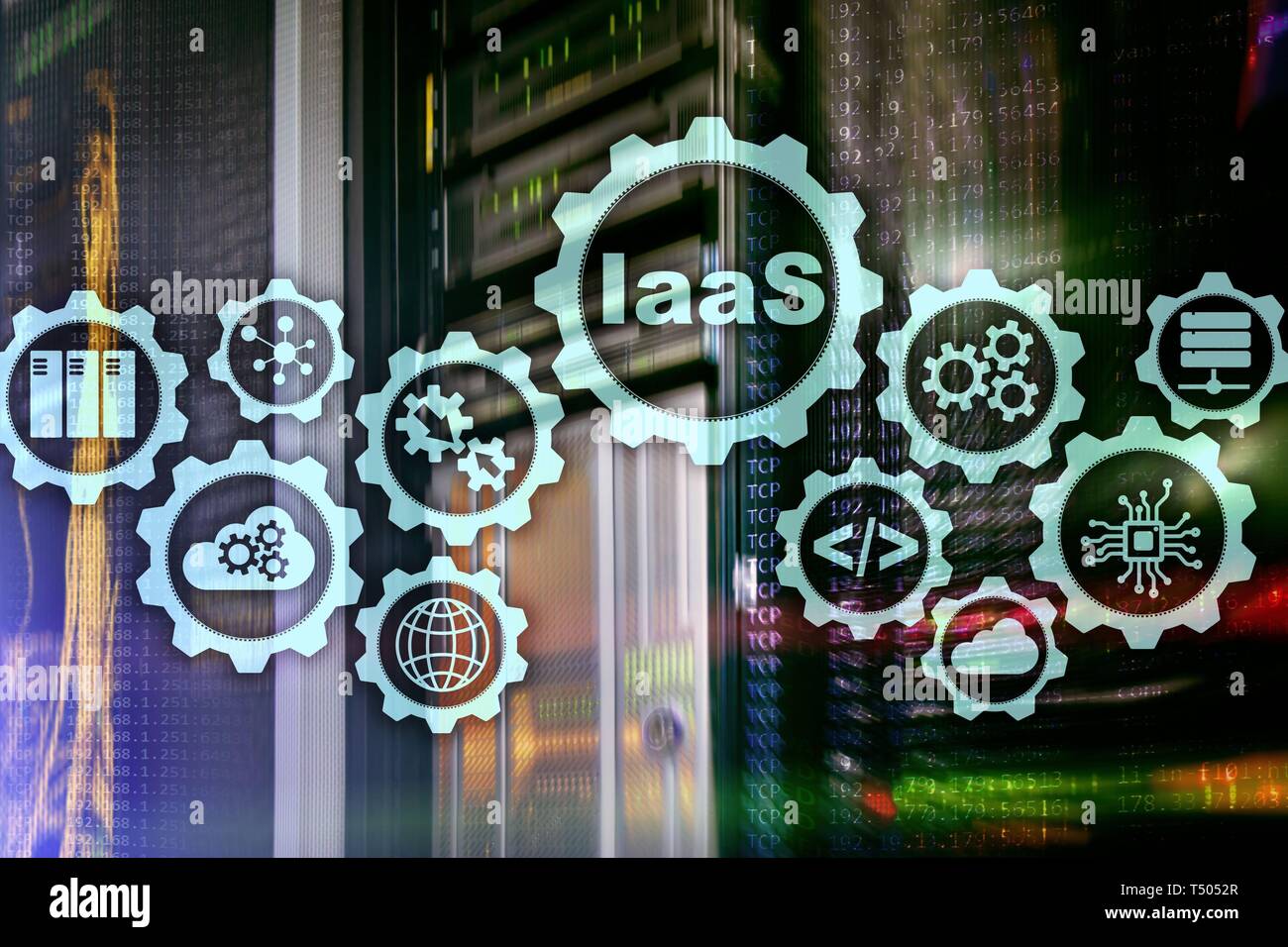 IaaS, Infrastructure as a Service. Online Internet and networking ...