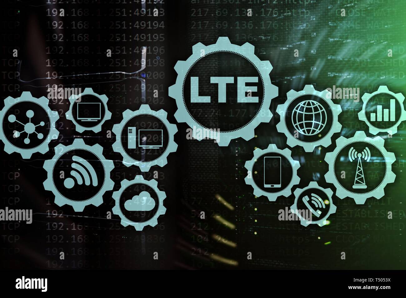 LTE, Wireless Business Internet and Virtual Reality Concept ...