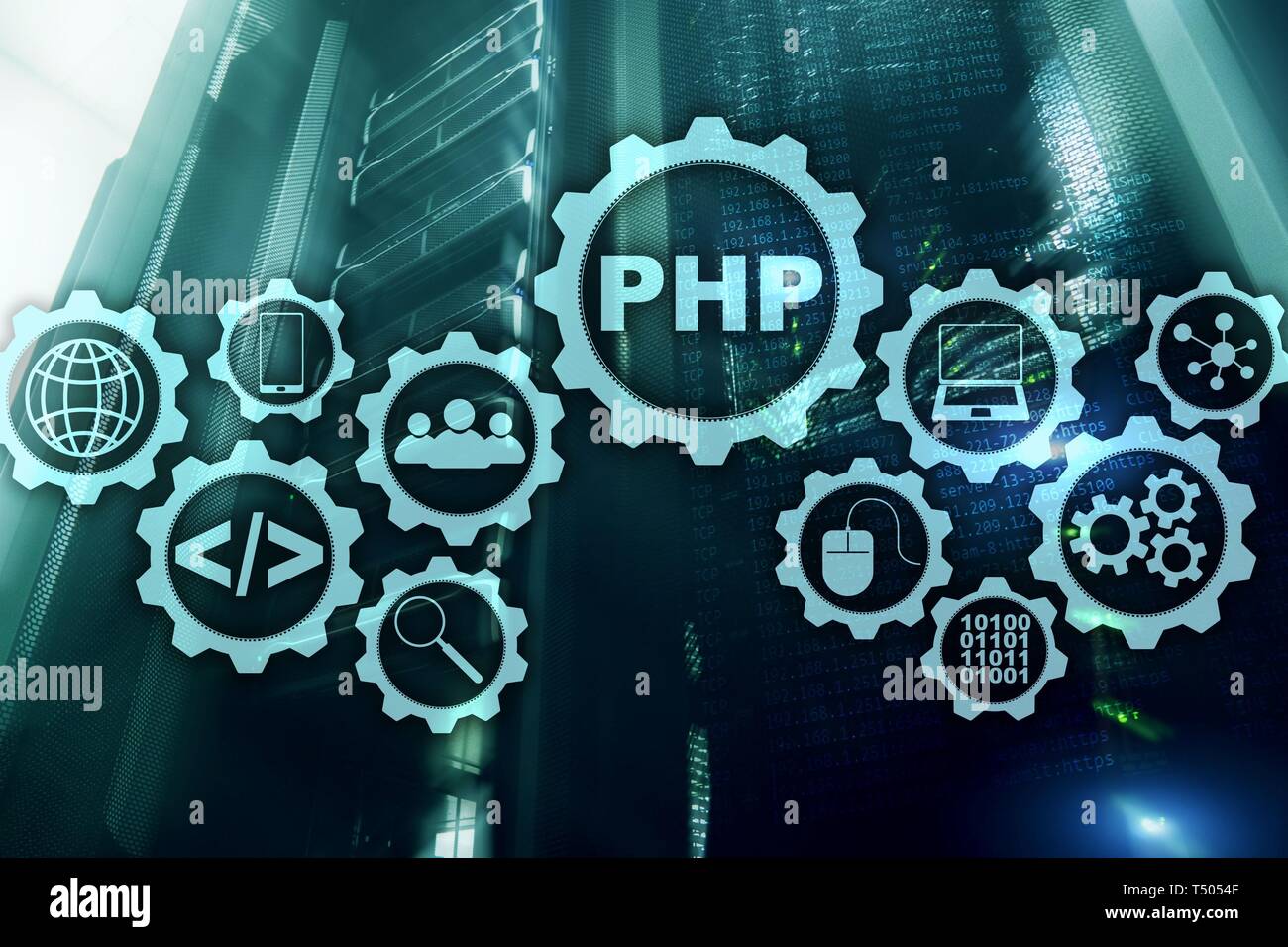 Php Programming Language Developing Programming And Coding Technologiescyber Space Concept