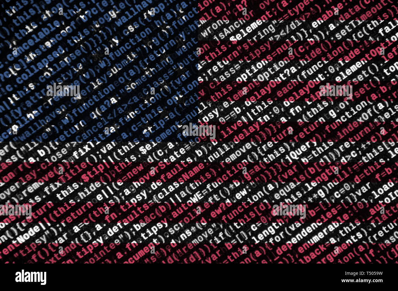 United States of America flag is depicted on the screen with the ...