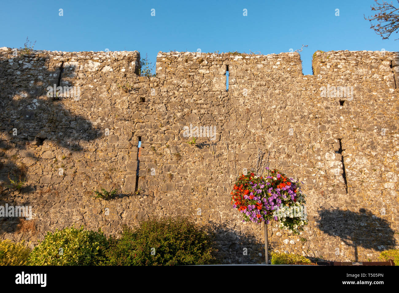Wall remains of Tenby Castle, in Tenby, Dyfed, Wales Stock Photo - Alamy
