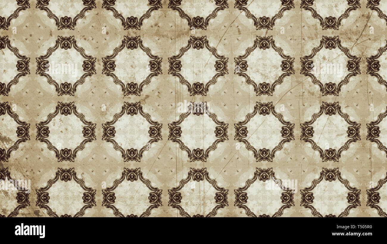 Brown Vintage Ornament Wallpaper Pattern Design Stock Photo - Alamy