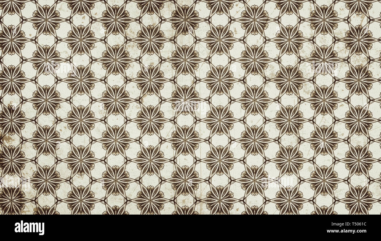Brown Vintage Decorative Floral Pattern Wallpaper Design Stock Photo ...