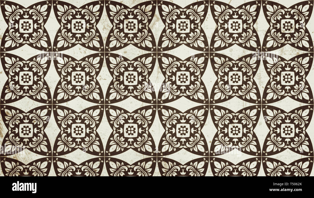 Vintage Floral Wallpaper Pattern Template Stock Photo - Alamy