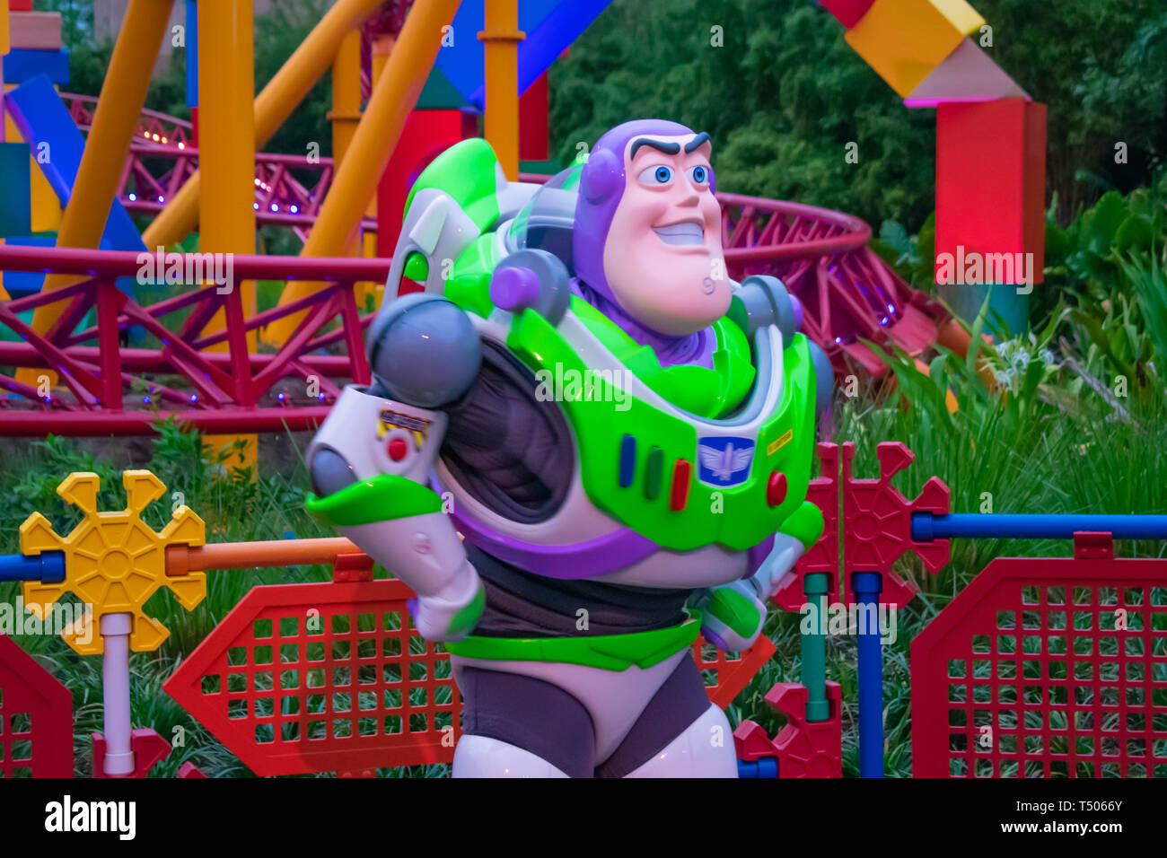 Orlando, Florida. March 29, 2019.Buzz Lightyear on colorful background ...