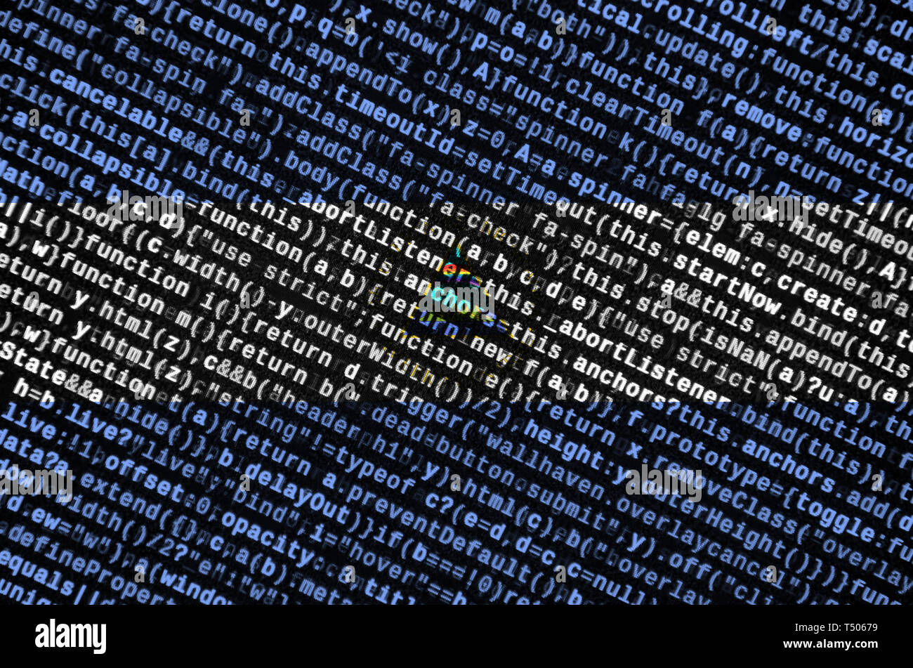 Nicaragua flag is depicted on the screen with the program code. The ...