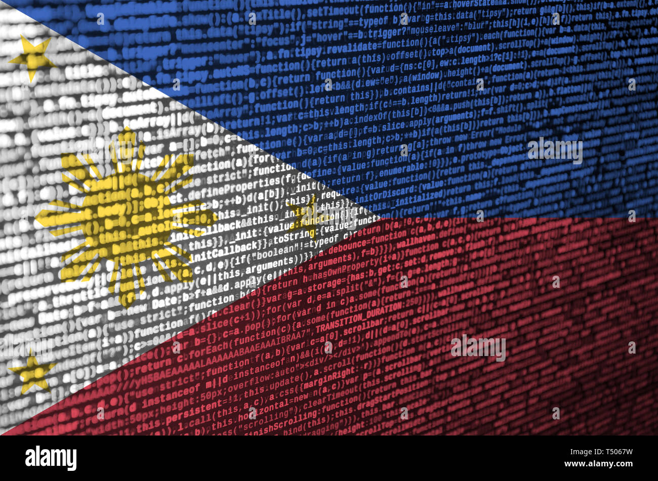 Philippines flag is depicted on the screen with the program code. The ...