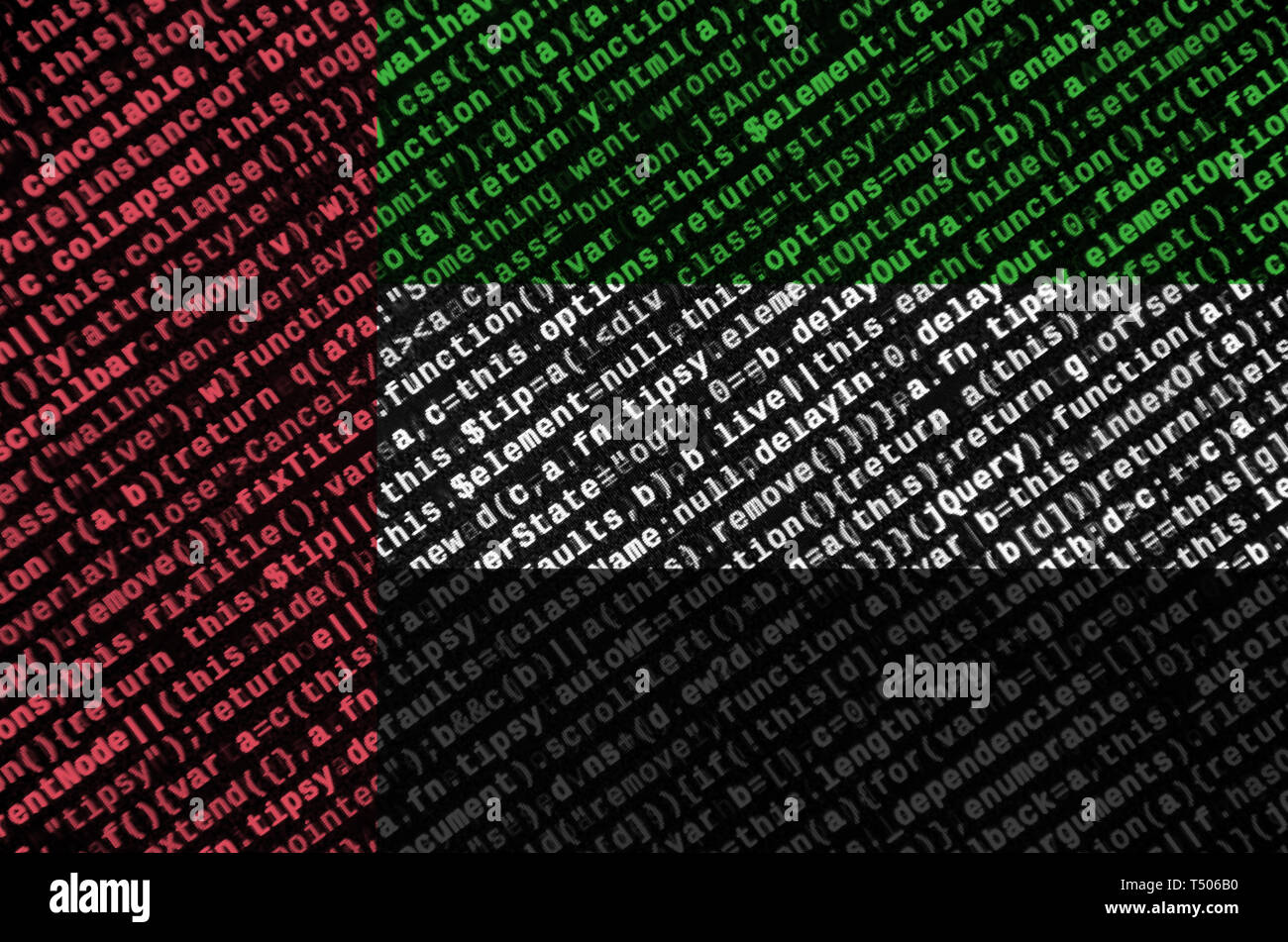 United Arab Emirates flag is depicted on the screen with the program ...