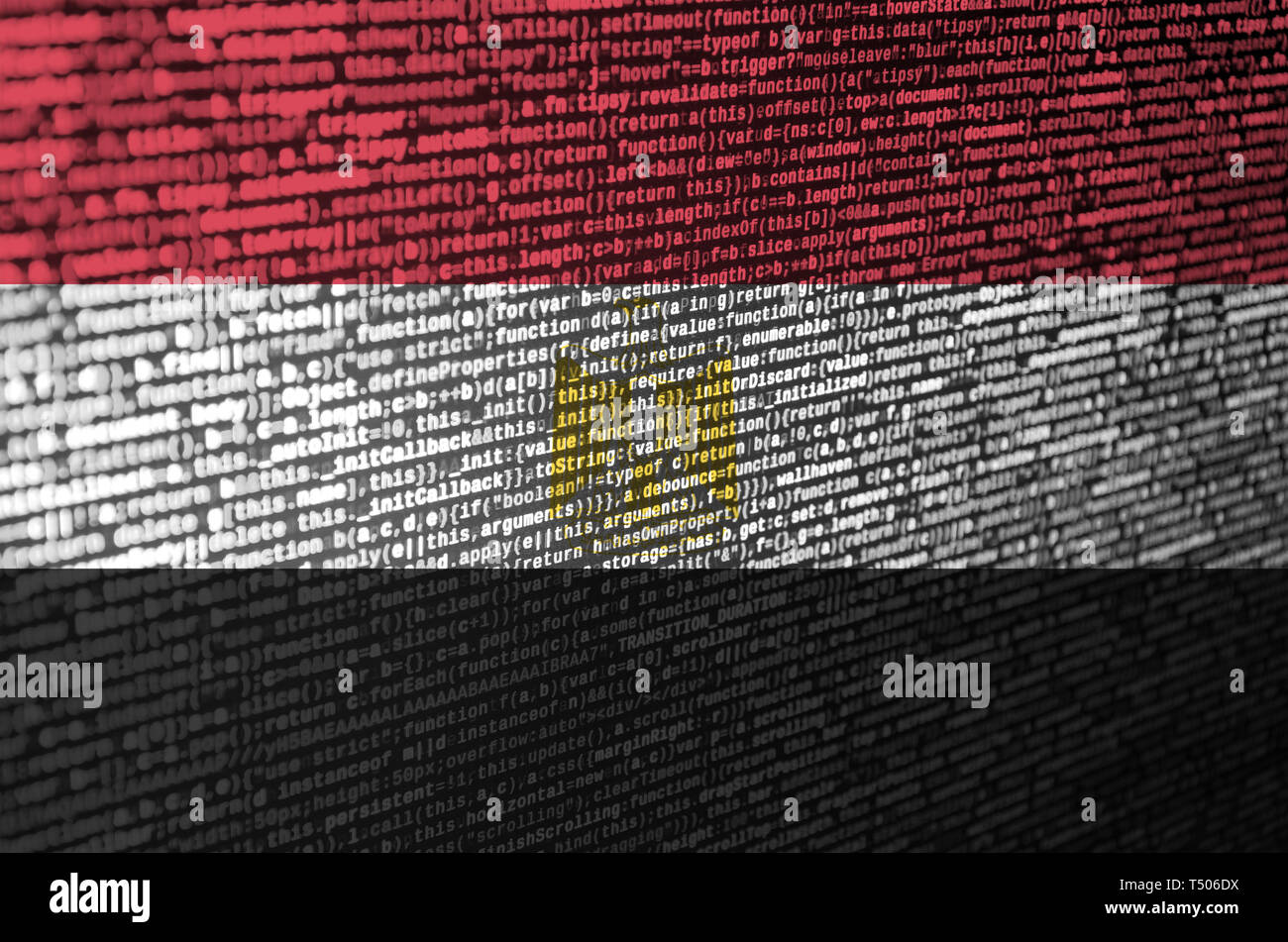 Egypt flag is depicted on the screen with the program code. The concept ...
