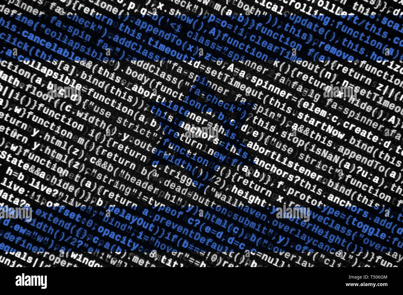 Israel flag is depicted on the screen with the program code. The ...