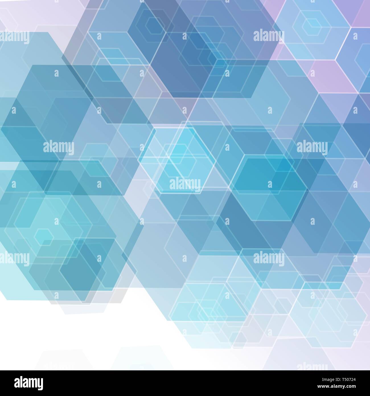Vector subtle light blue abstract geometric hexagonal background Stock Photo - Alamy