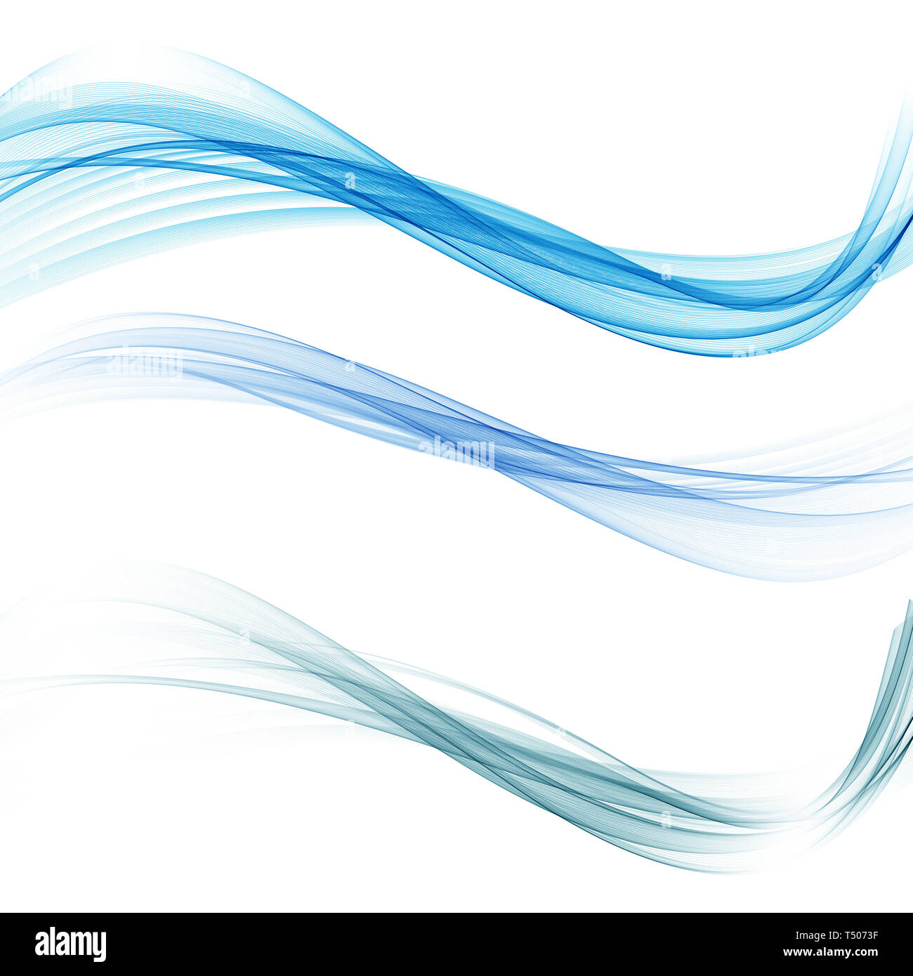 Abstract blue abstract waves.The set of three transparent waves Stock ...
