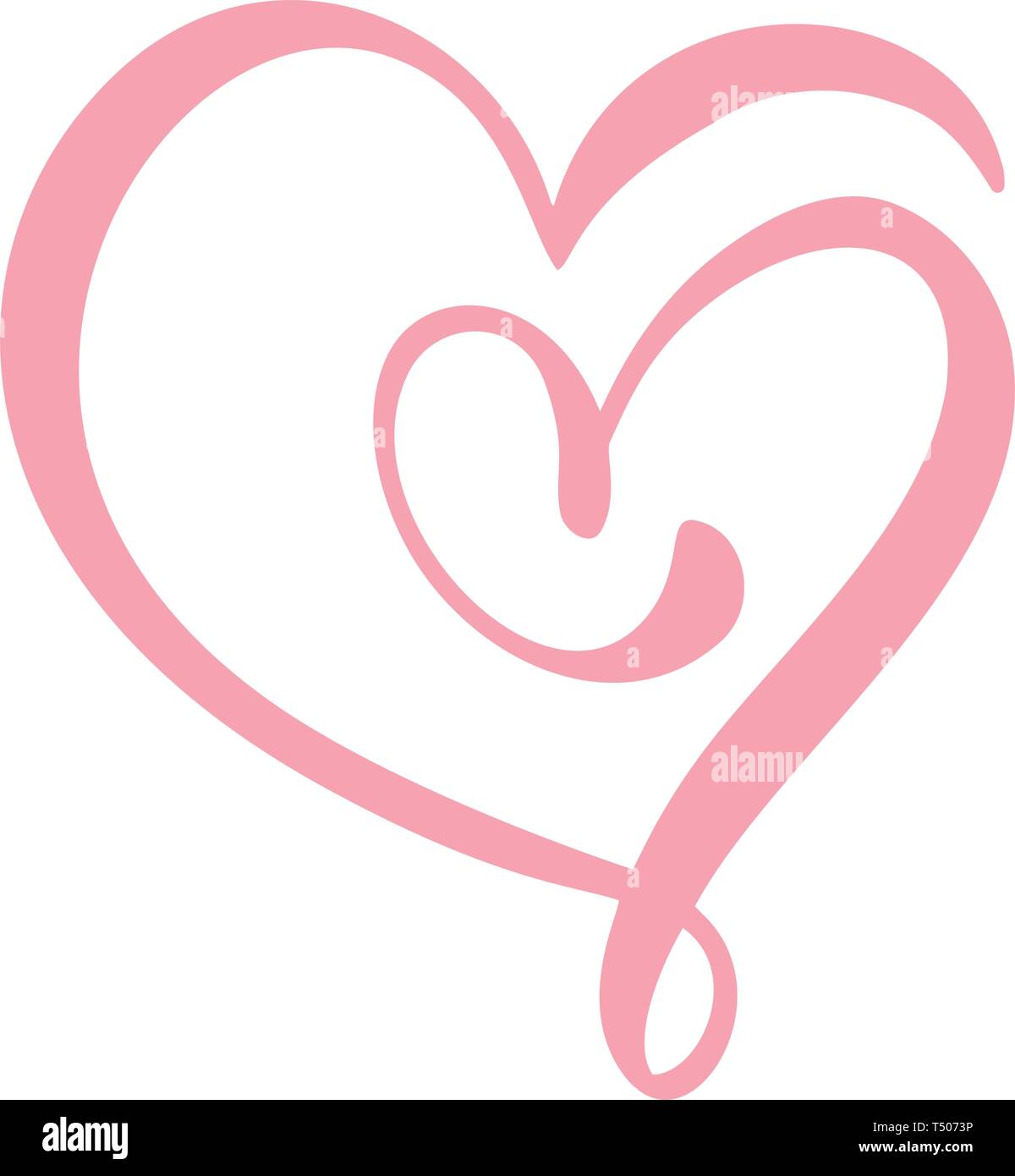 Hand drawn Heart love sign. Romantic calligraphy vector illustration ...