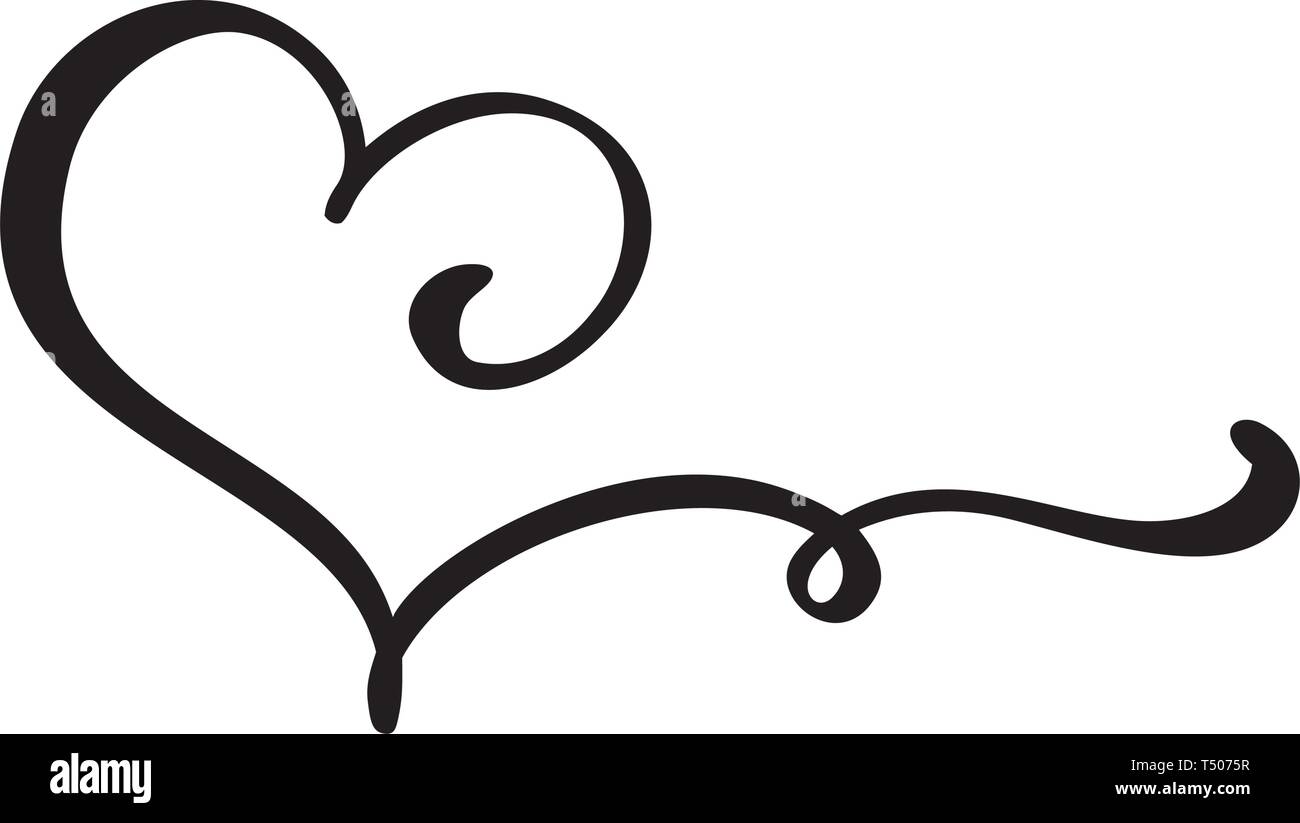 Swirl Heart Line Art