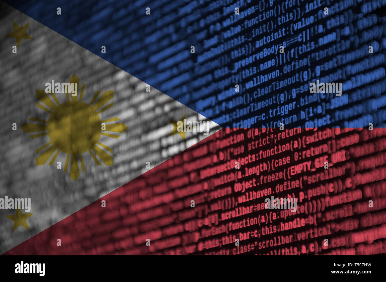 Philippines flag is depicted on the screen with the program code. The ...