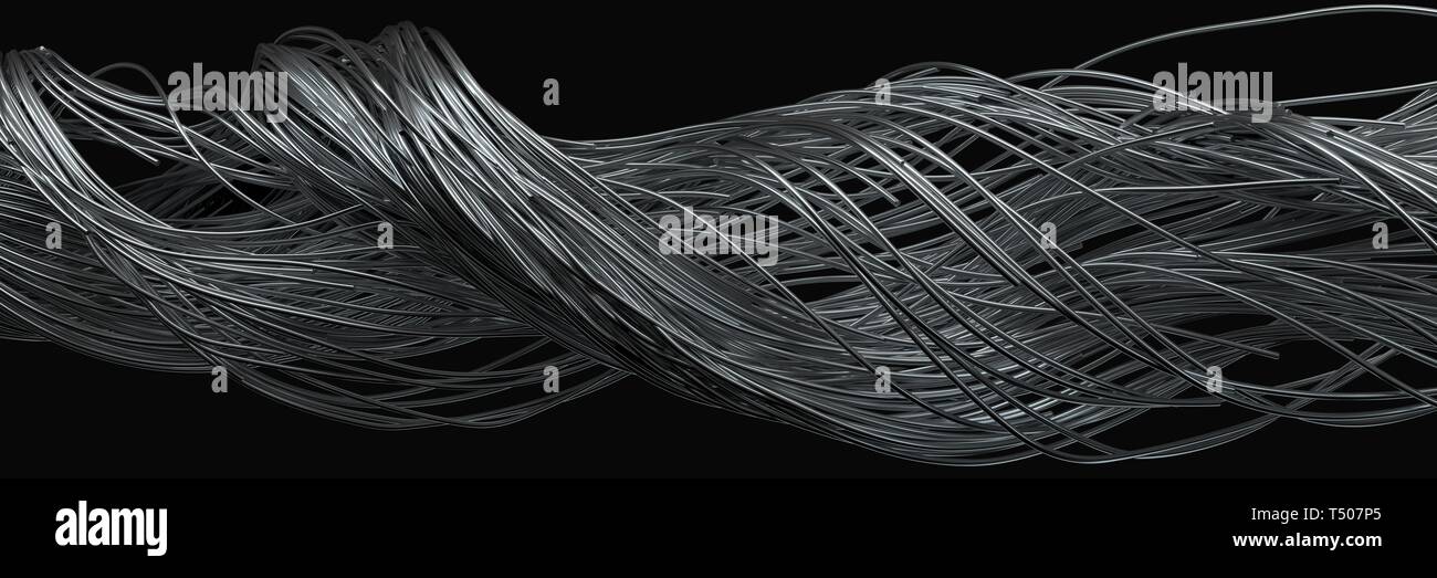 twisting steel wires. flowing metal rods on air. suitable for motion ...