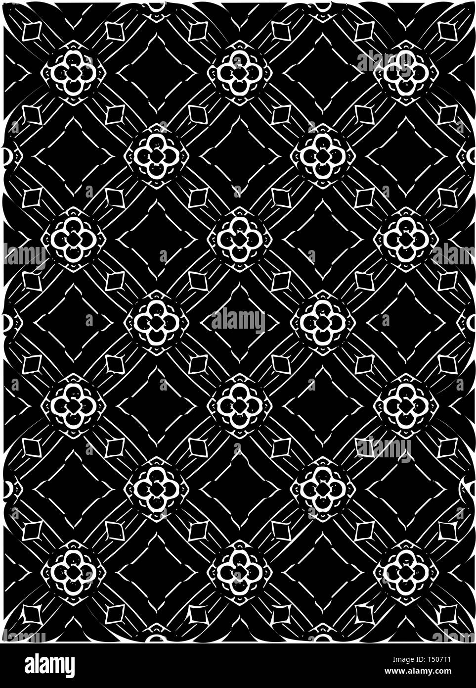 Black and white ornate geometric pattern and abstract background Stock ...