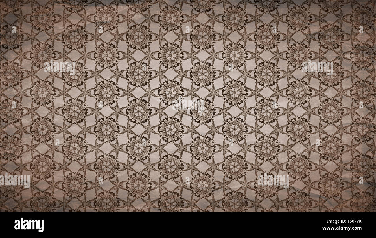 Dark Brown Vintage Decorative Floral Pattern Wallpaper Stock Photo - Alamy