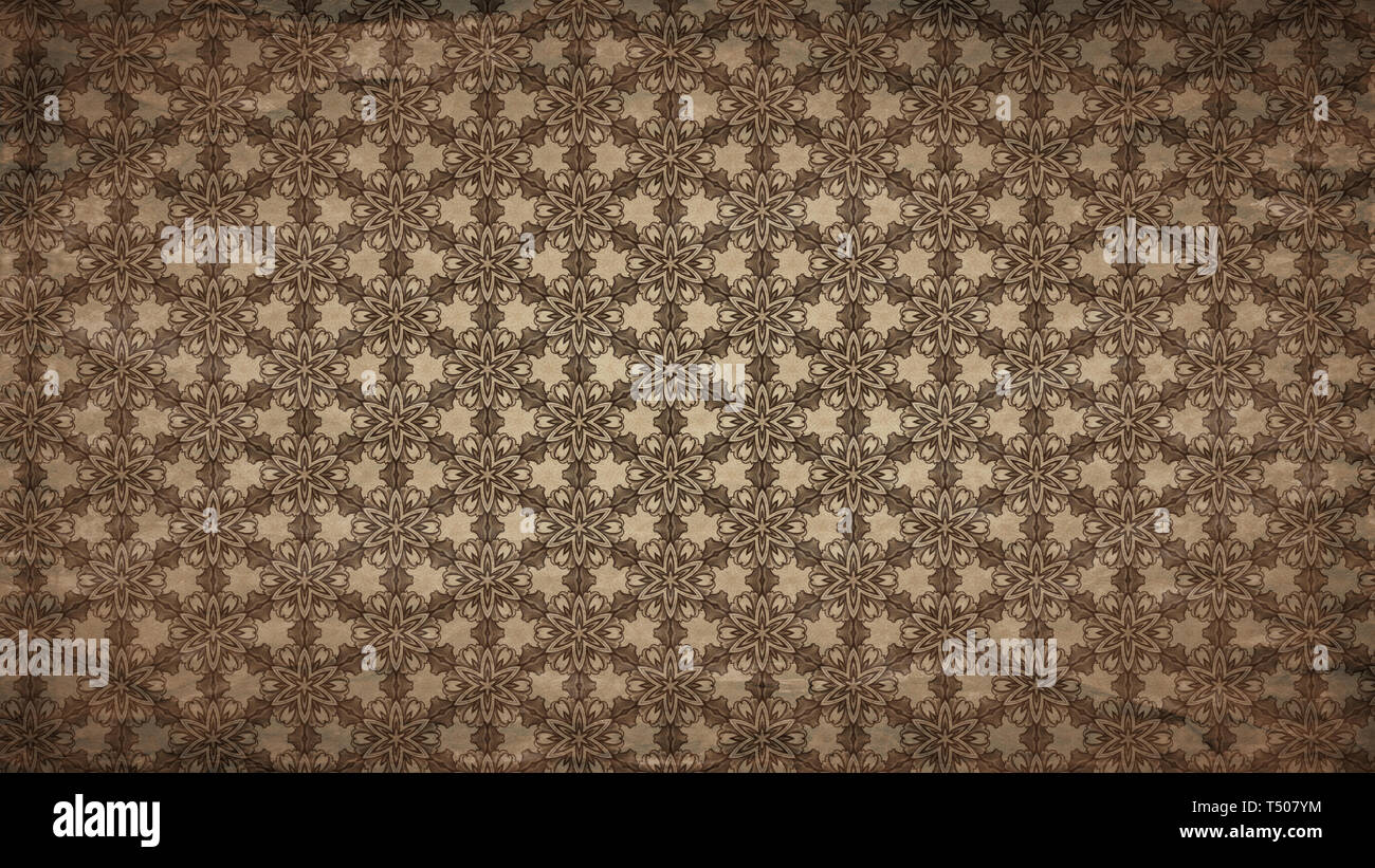 Dark Brown Vintage Floral Pattern Wallpaper Stock Photo - Alamy