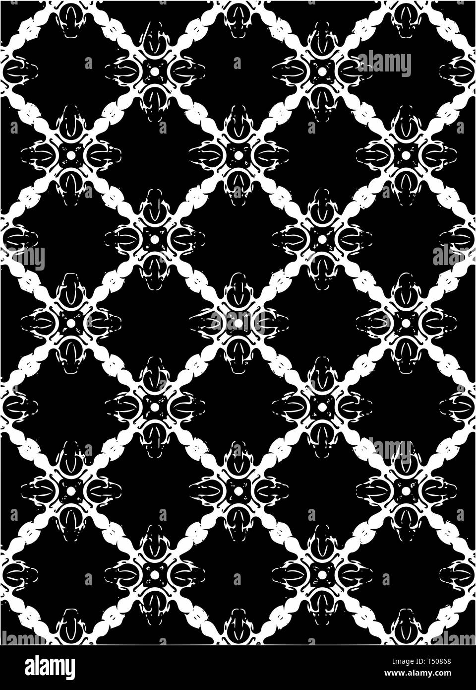 Black and white ornate geometric pattern and abstract background Stock ...