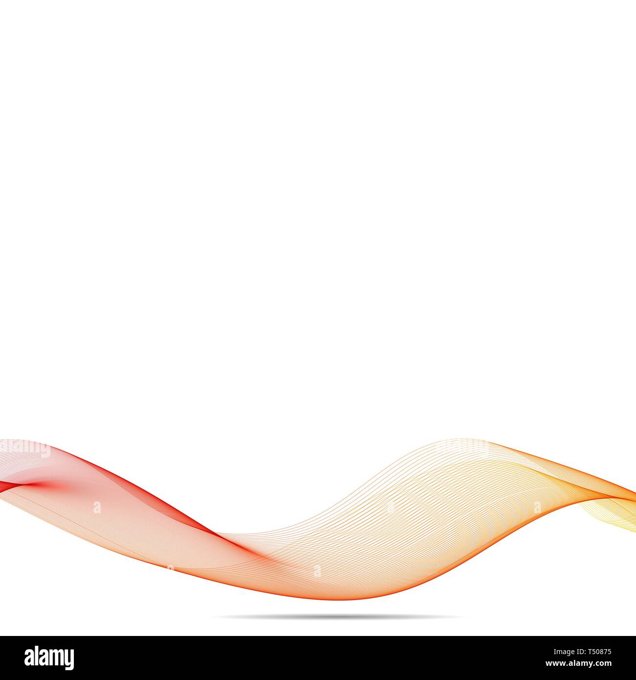 abstract red line orange wave yellow band on white background. vector ...