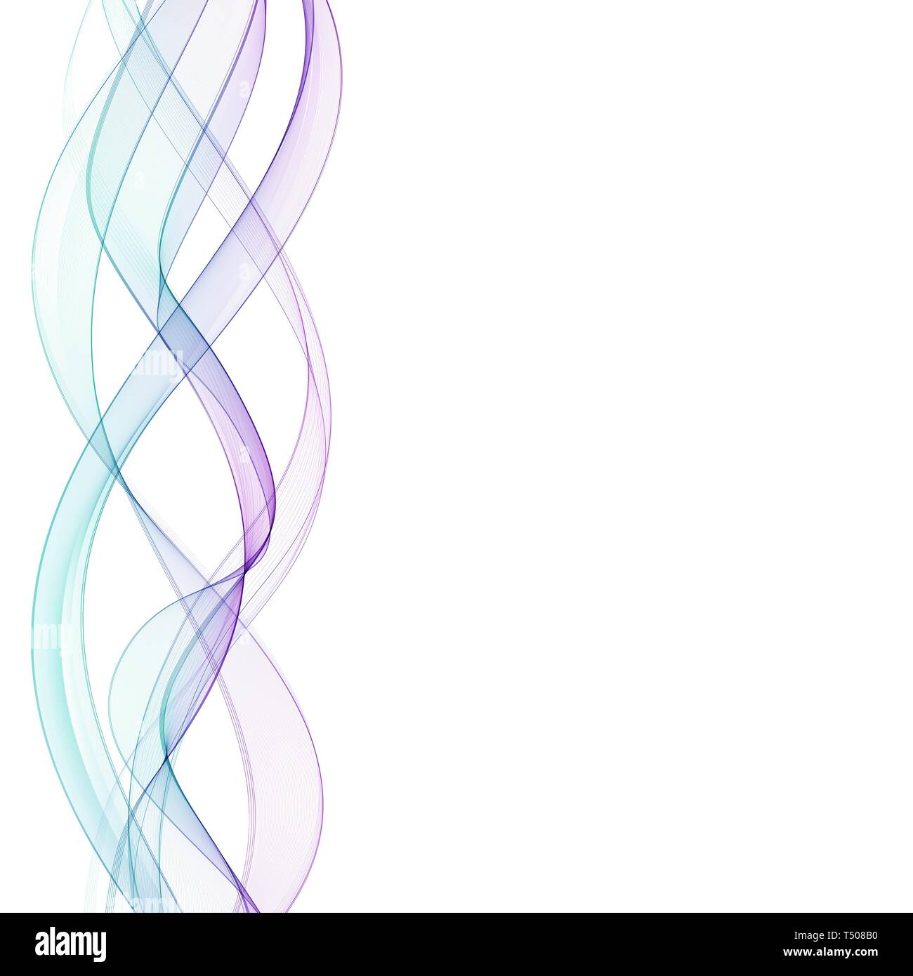 Abstract vector background with smooth color wave. Blue wavy lines ...