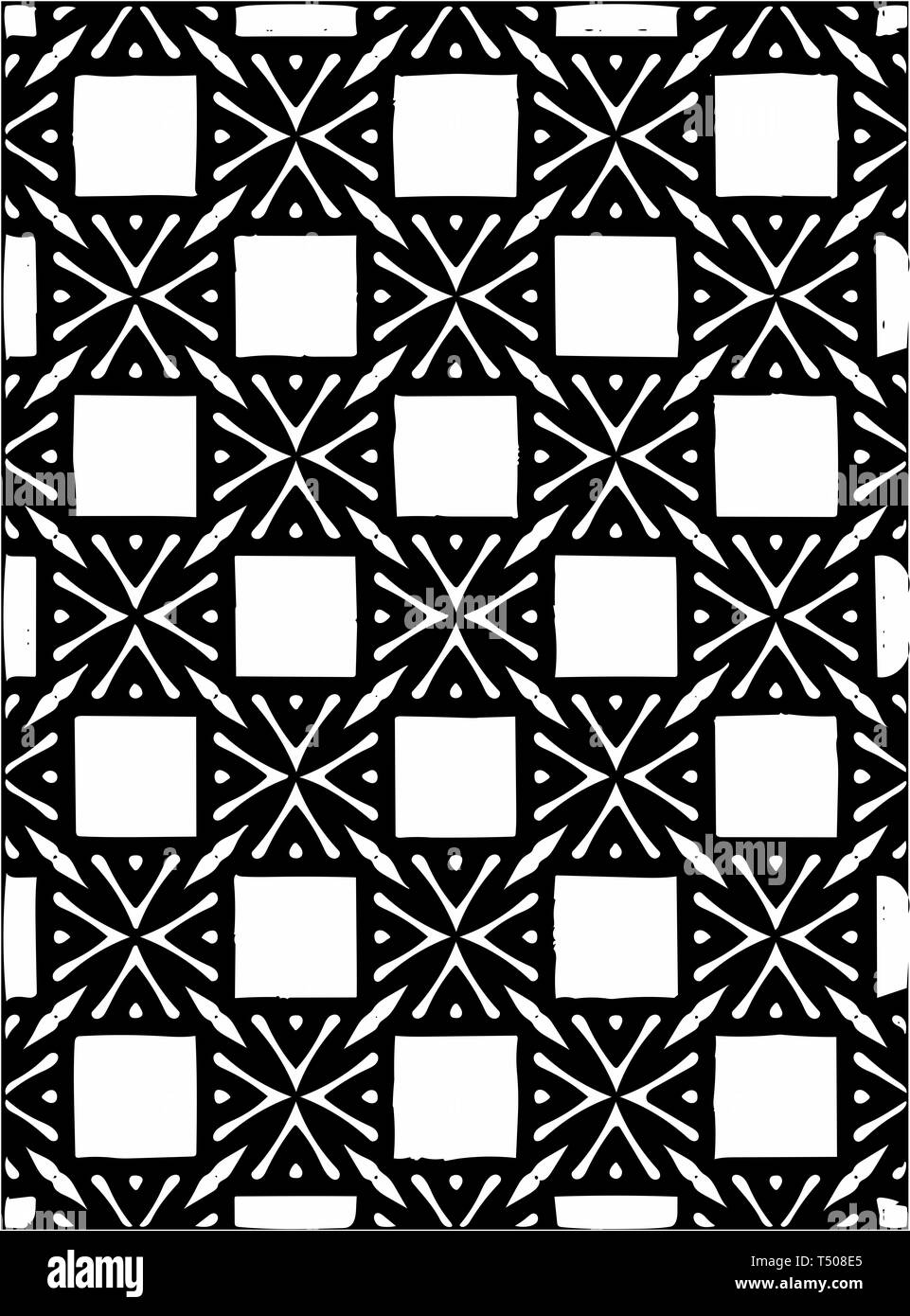 Black and white ornate geometric pattern and abstract background Stock ...