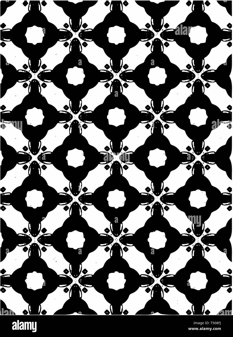 Black and white ornate geometric pattern and abstract background Stock ...