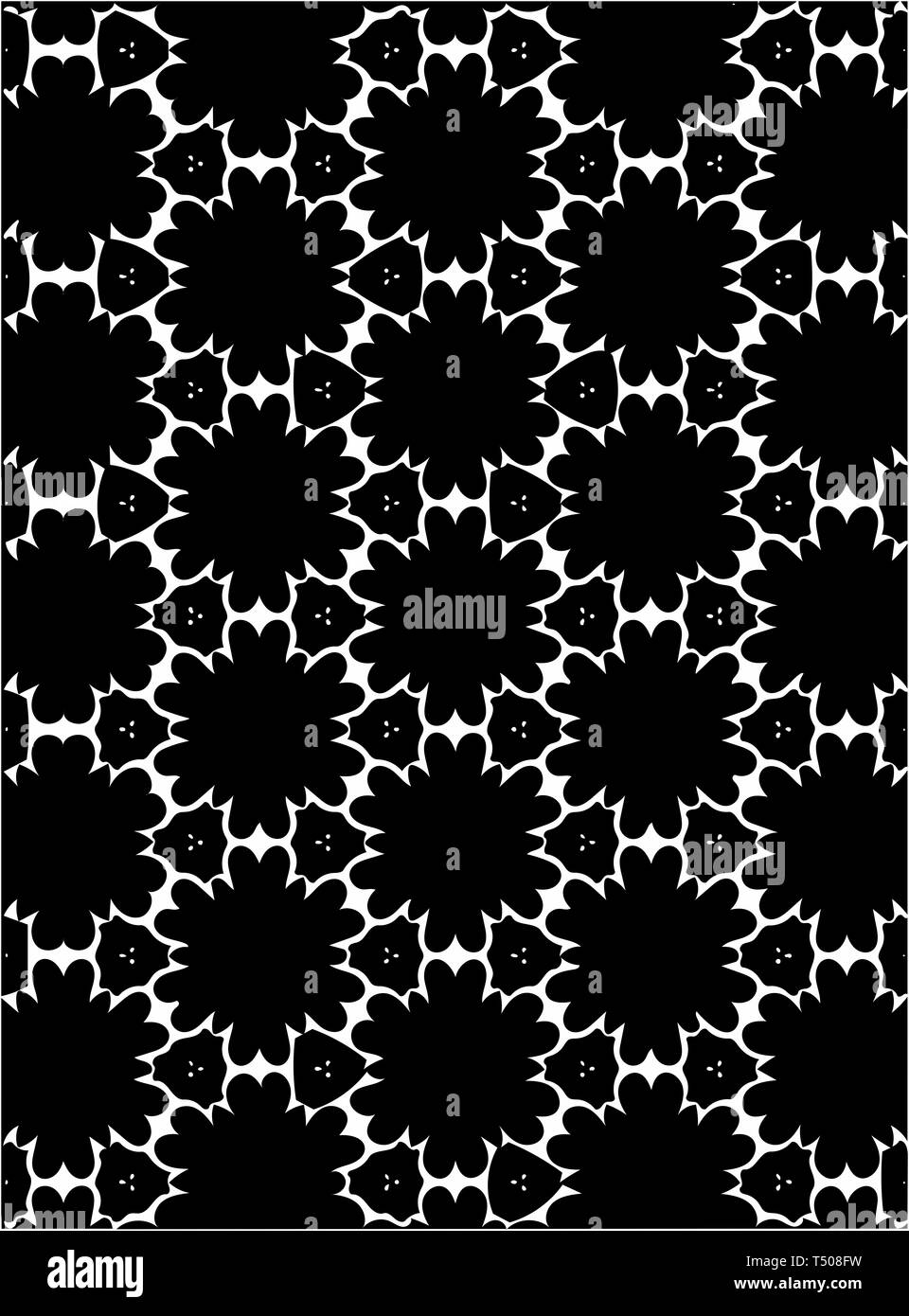Black and white ornate geometric pattern and abstract background Stock ...