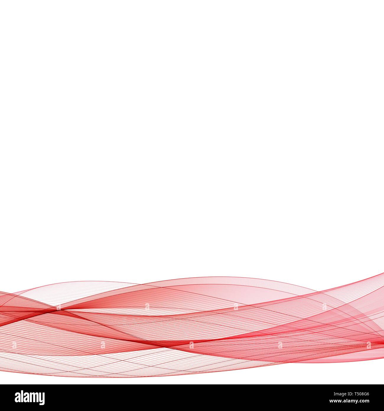 Abstract red color wave design element. vector background with curves ...