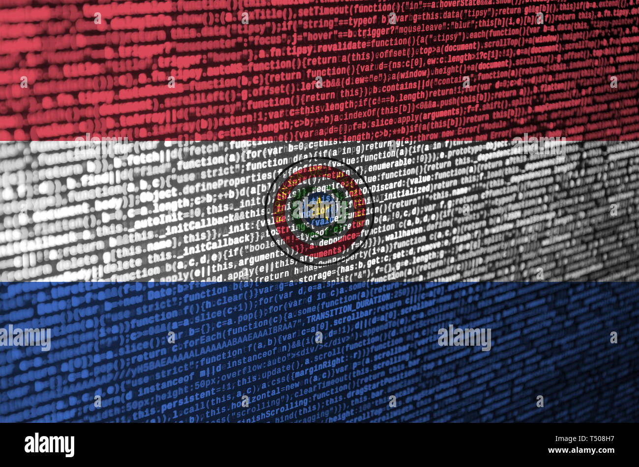 Paraguay flag is depicted on the screen with the program code. The ...