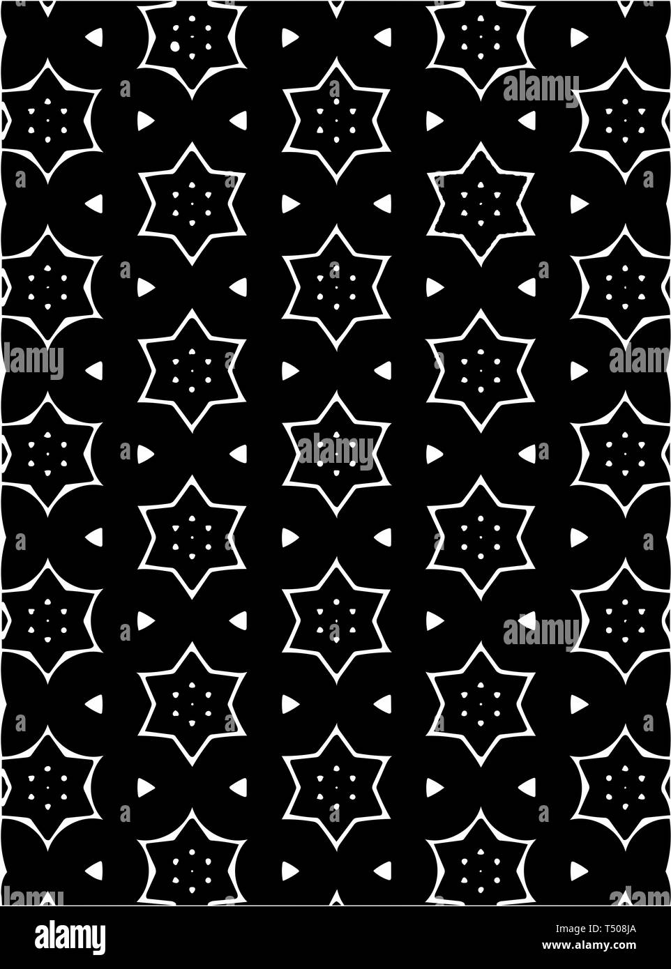 Black and white ornate geometric pattern and abstract background Stock ...