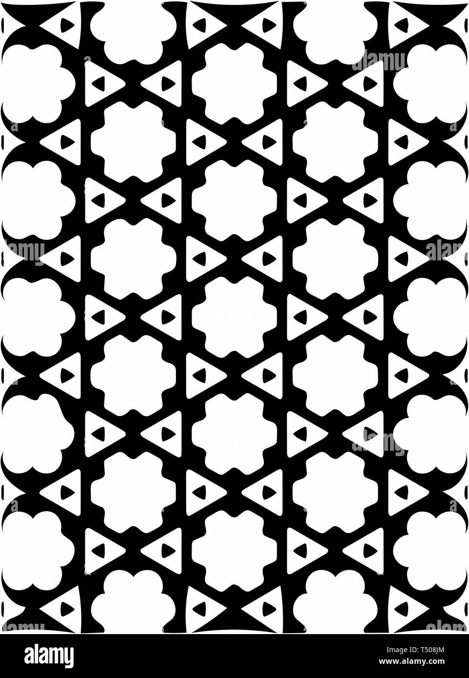 Black and white ornate geometric pattern and abstract background Stock ...