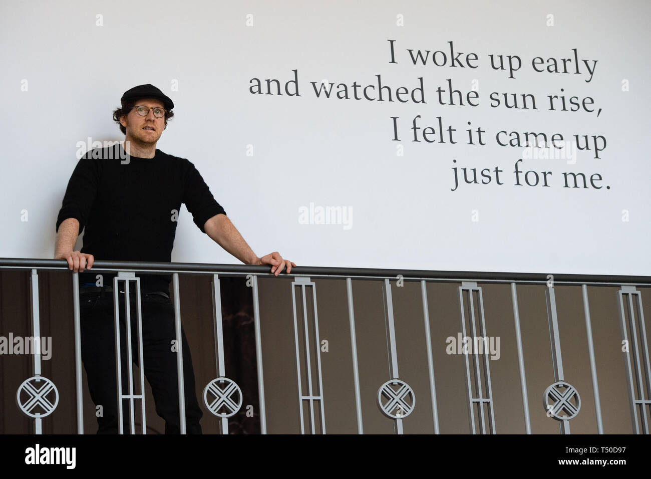 Berlin, Germany. 15th Apr, 2019. Artist Guido van der Werve stands in ...
