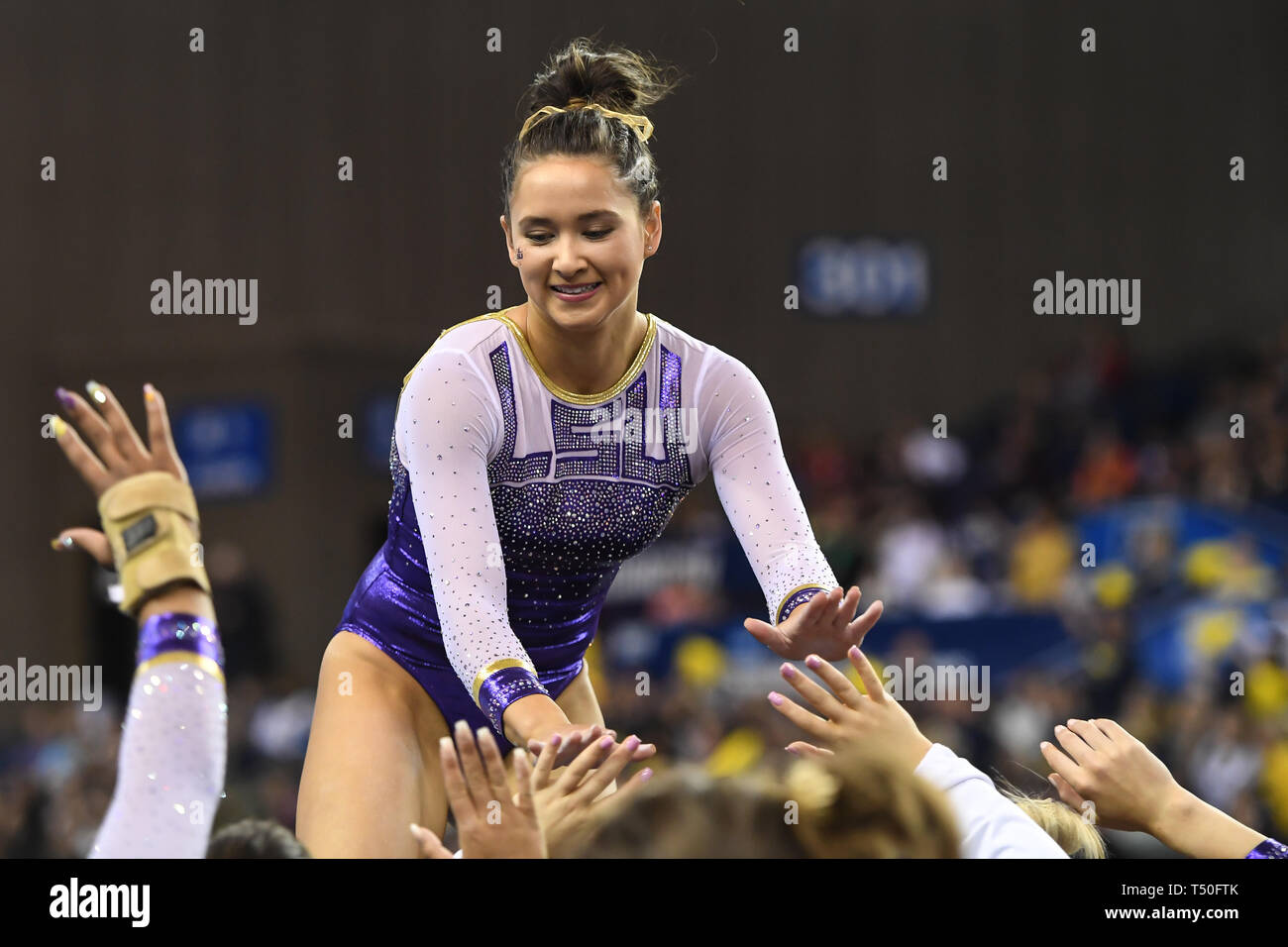 Fort Worth, Texas, USA. 19th Apr, 2019. SARAH FINNEGAN from LSU high ...