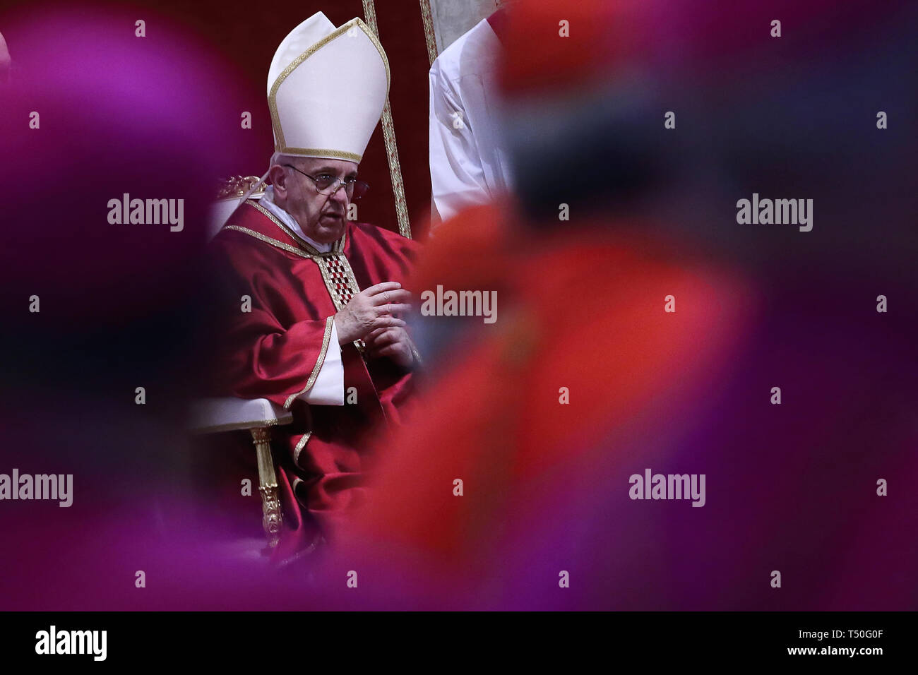 April 19, 2019 - Vatican City, Holy See- POPE FRANCIS celebrates the ...