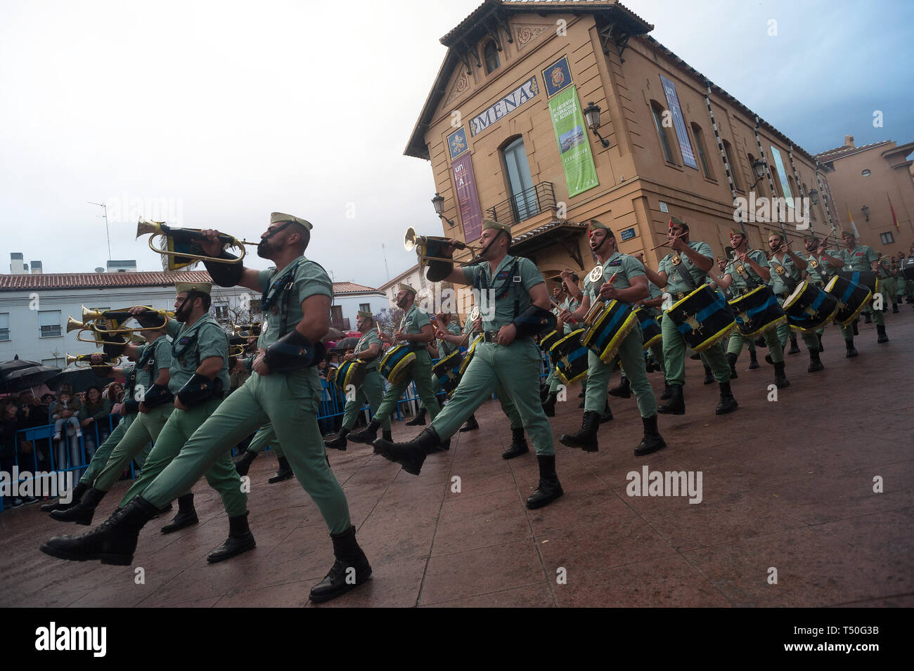 Malaga, MALAGA, Spain. 18th Apr, 2019. Spanish legionnaires are seen ...