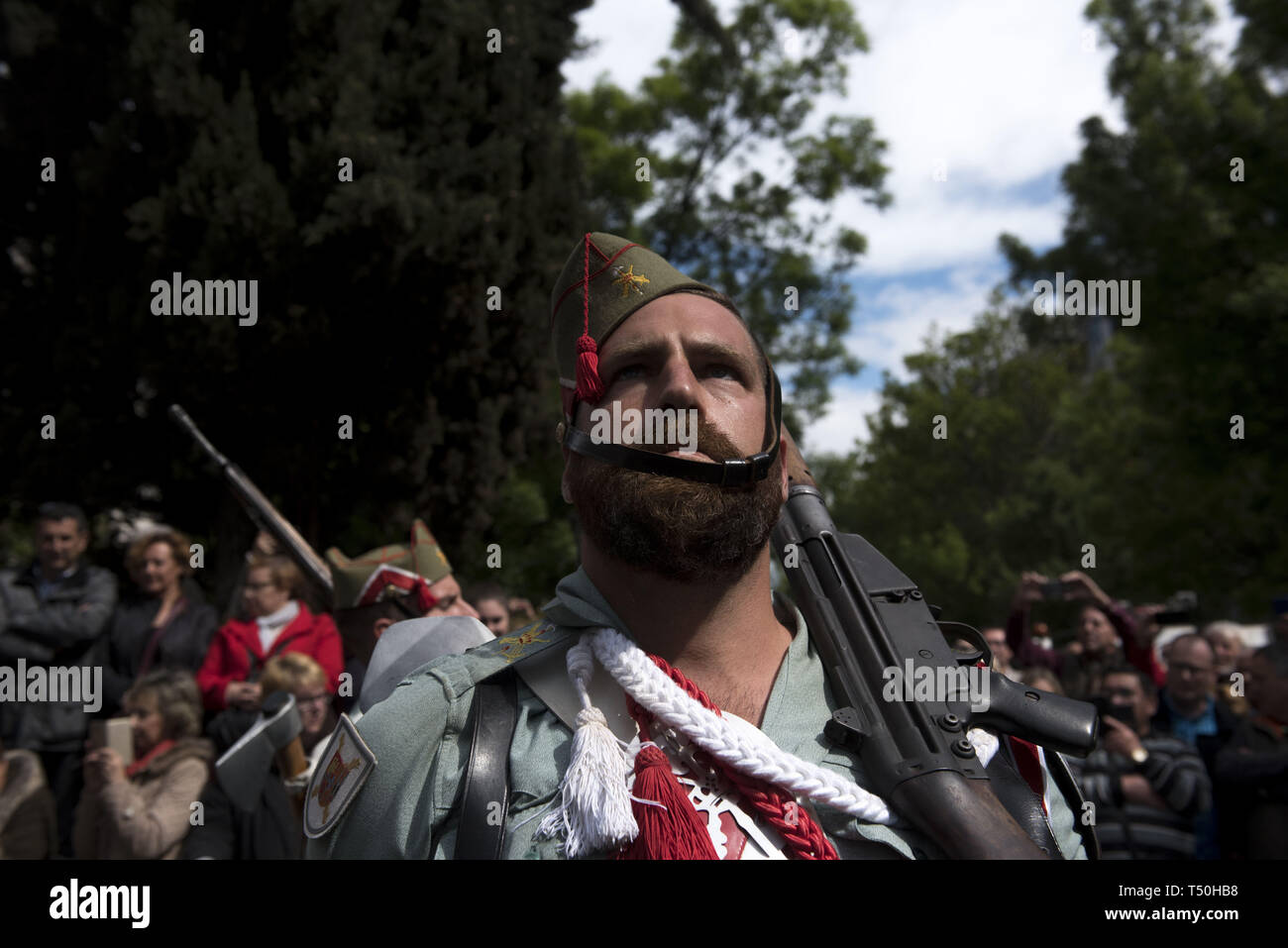 Granada, Spain. 19th Apr, 2019. A soldier of ''La Legion'' seen during ...