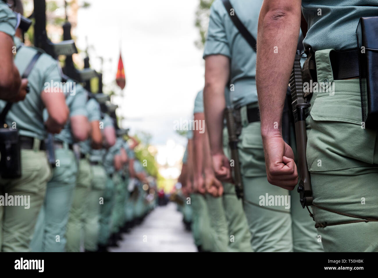 Detail of the hand of a soldier form "La Legion" during the Good Friday ...
