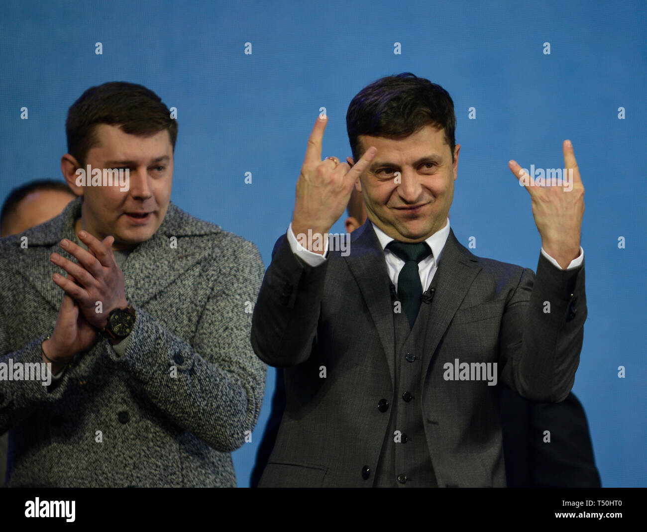 Kiev, Ukraine. 19th Apr, 2019. Ukrainian presidential candidate ...