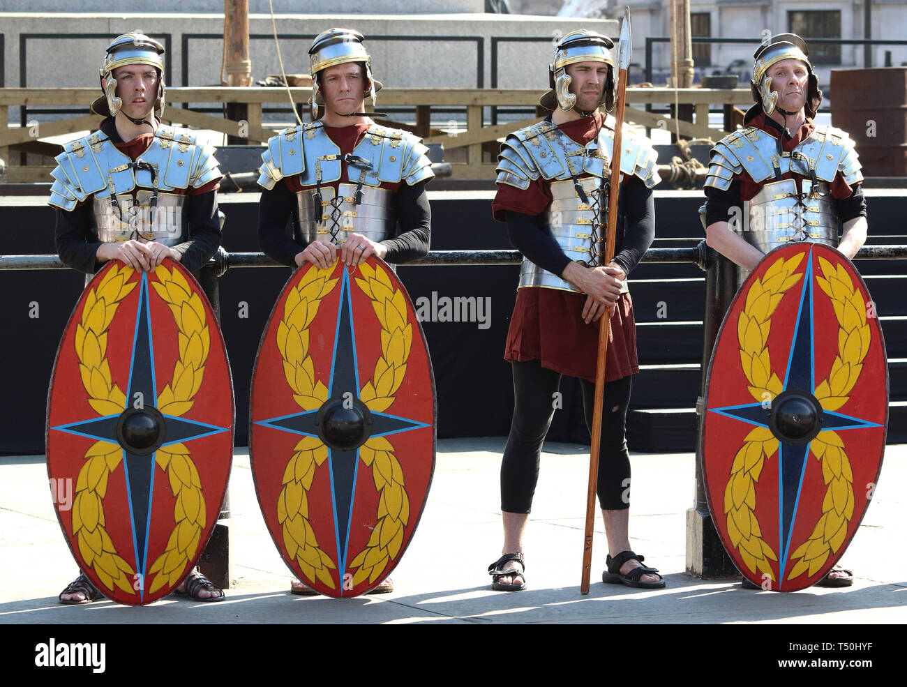 Roman Soldiers during a performance of 'The Passion of Jesus' by ...
