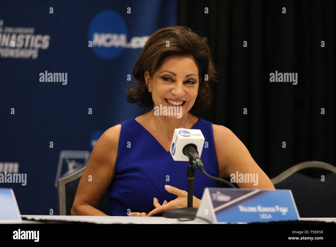 Fort Worth, TX, USA. 19th Apr, 2019. UCLA head coach VALORIE KONDOS ...